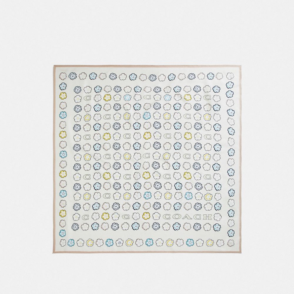 Tea Rose Print Silk Square | COACH®