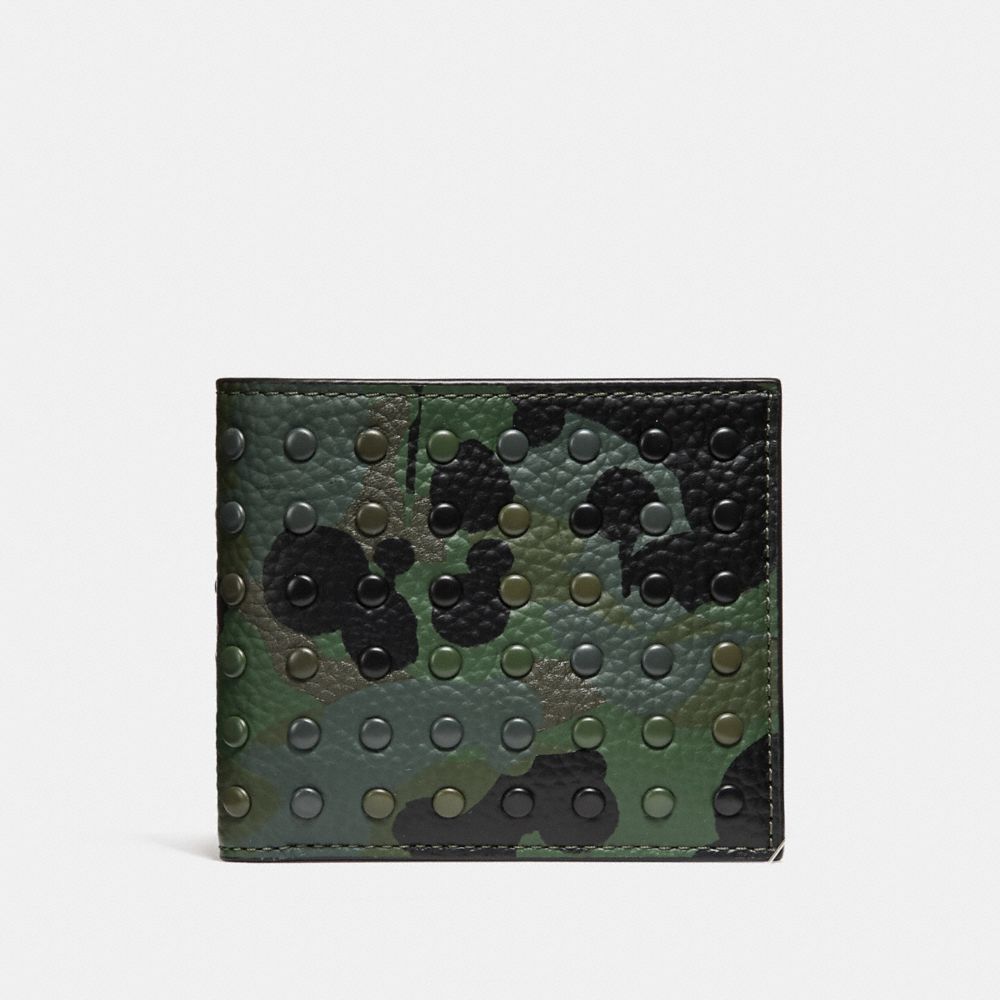 Double Billfold Wallet With Camo Print And Studs | COACH®