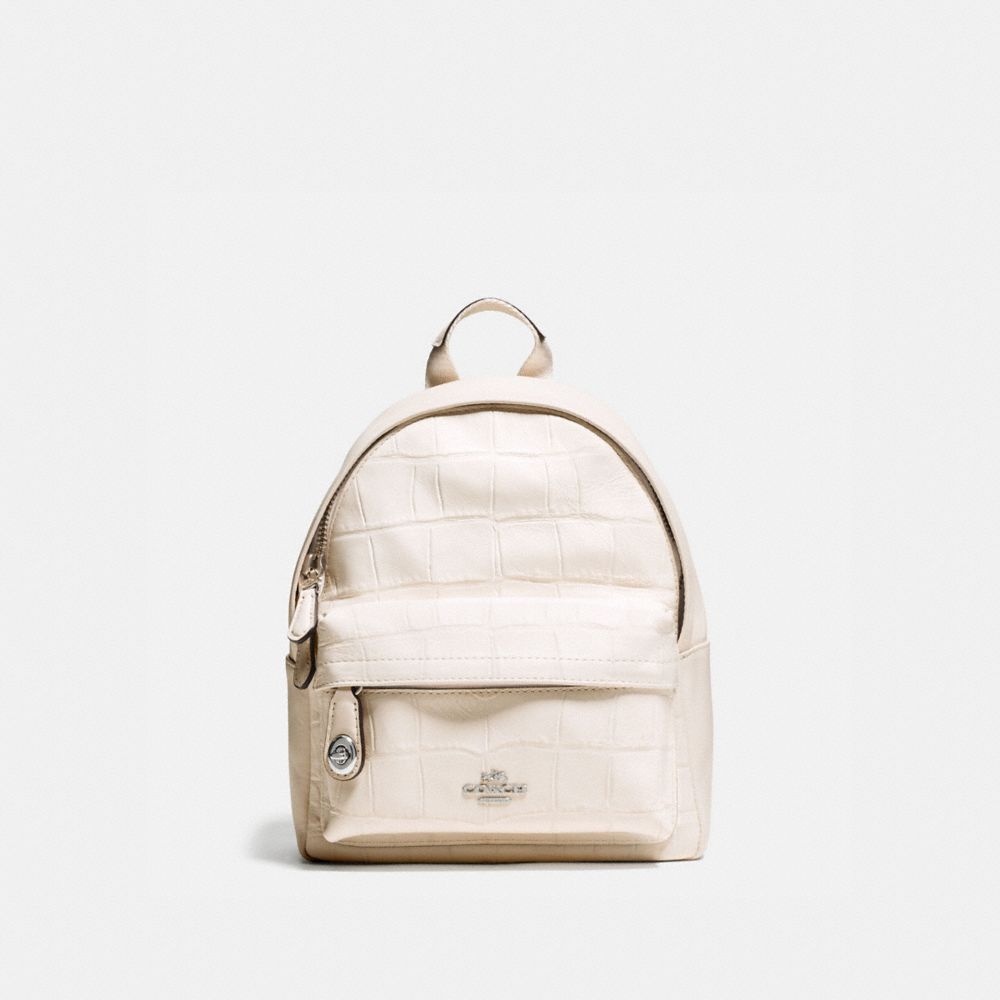 COACH® | Mini Campus Backpack In Croc Embossed Leather