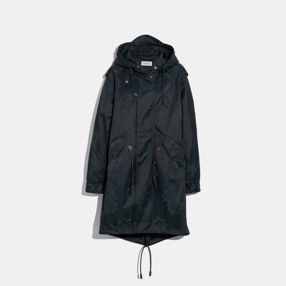 COACH® | Long Floral Jacquard Parka