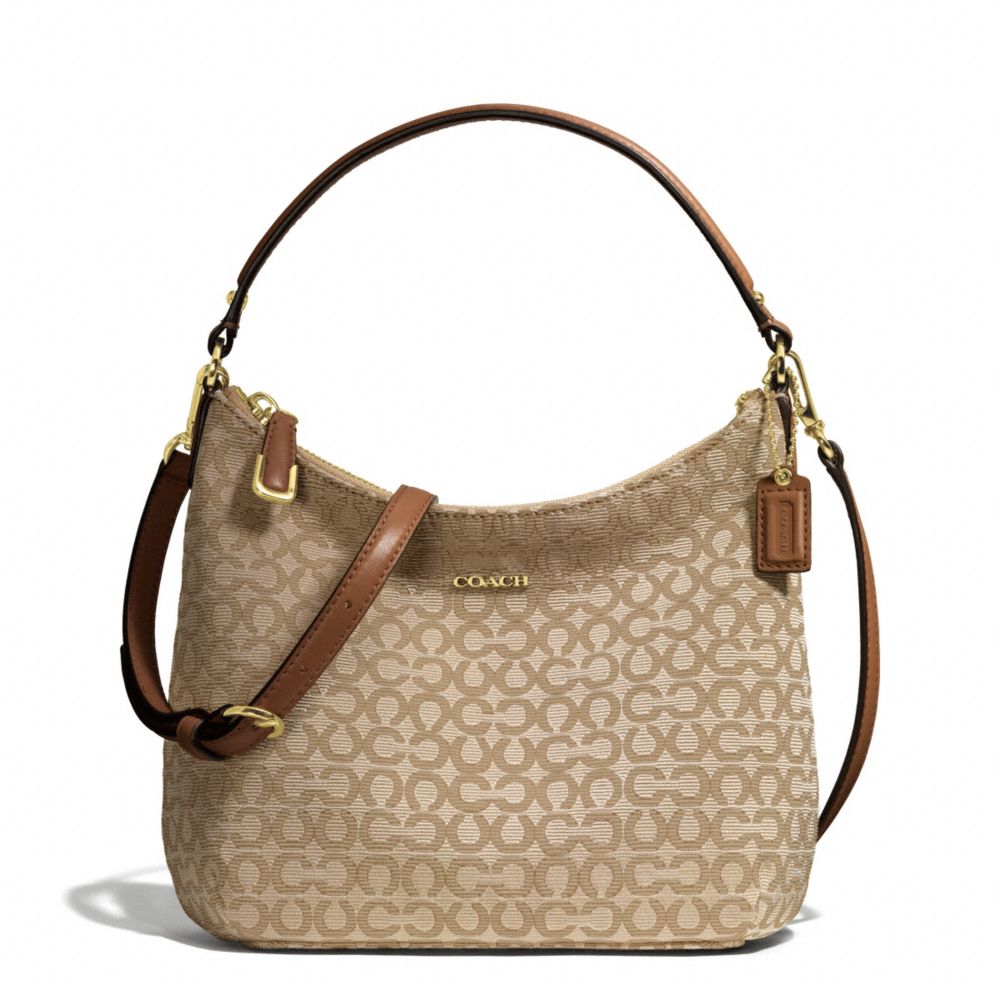 COACH® | Madison Top Handle Pouch In Needlepoint Op Art Fabric