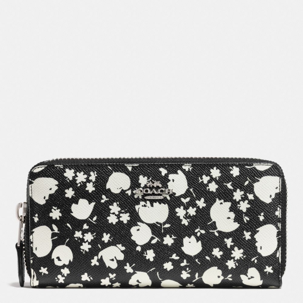 COACH® | Accordion Zip Wallet In Floral Print Leather