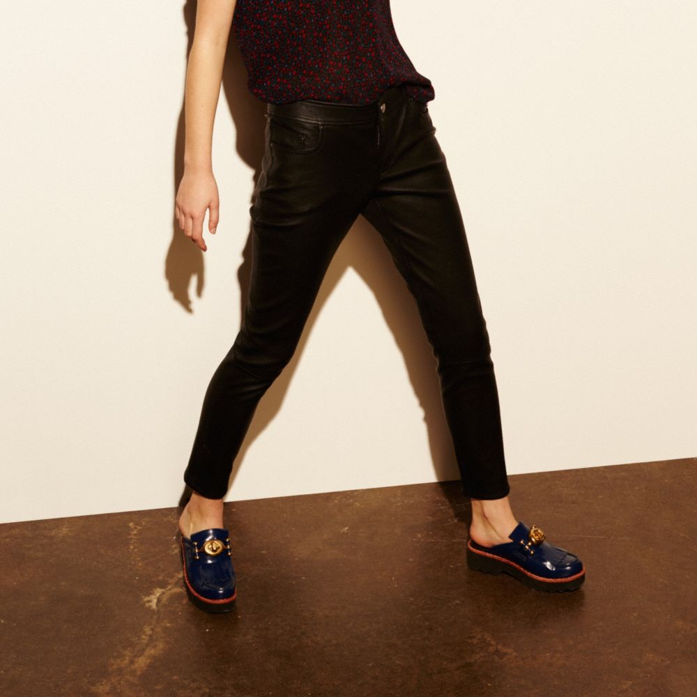 COACH®: Stretch Leather Jean
