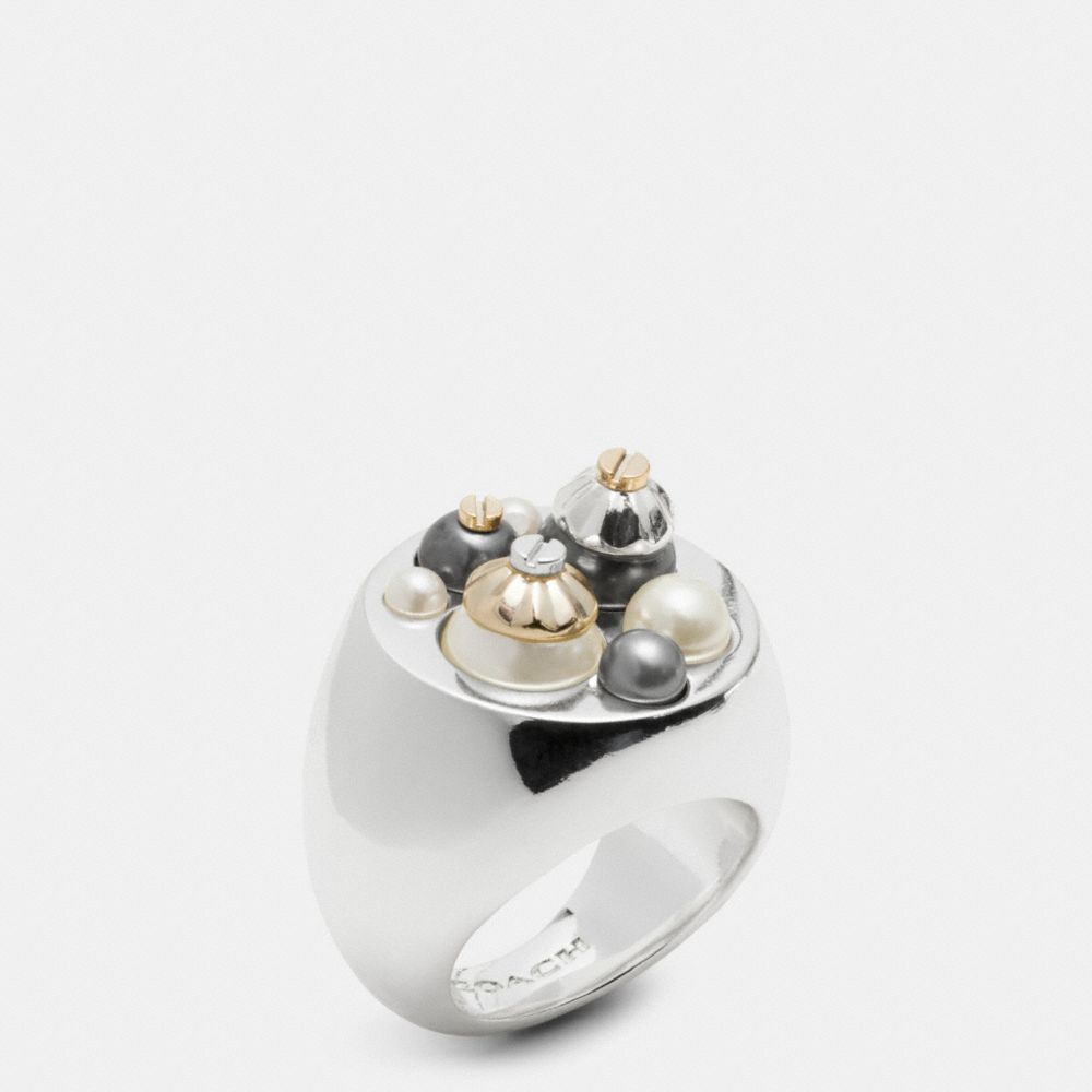 COACH® | COACH®: Pearl Daisy Rivet Varsity Ring