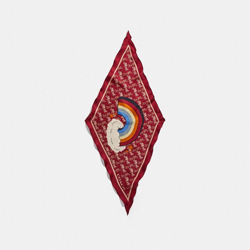 COACH® | Horse And Carriage Rainbow Print Silk Diamond Scarf
