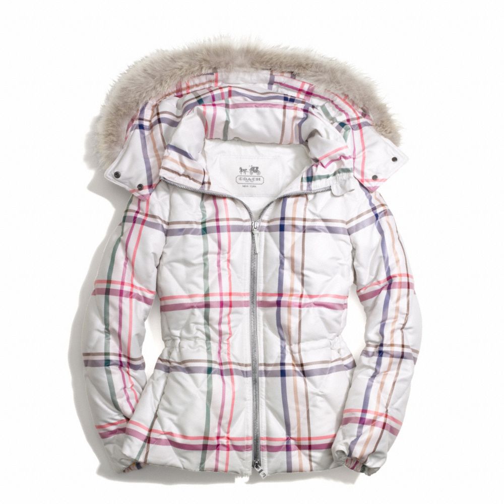 COACH® | Tattersall Short Legacy Puffer Jacket | COACH®