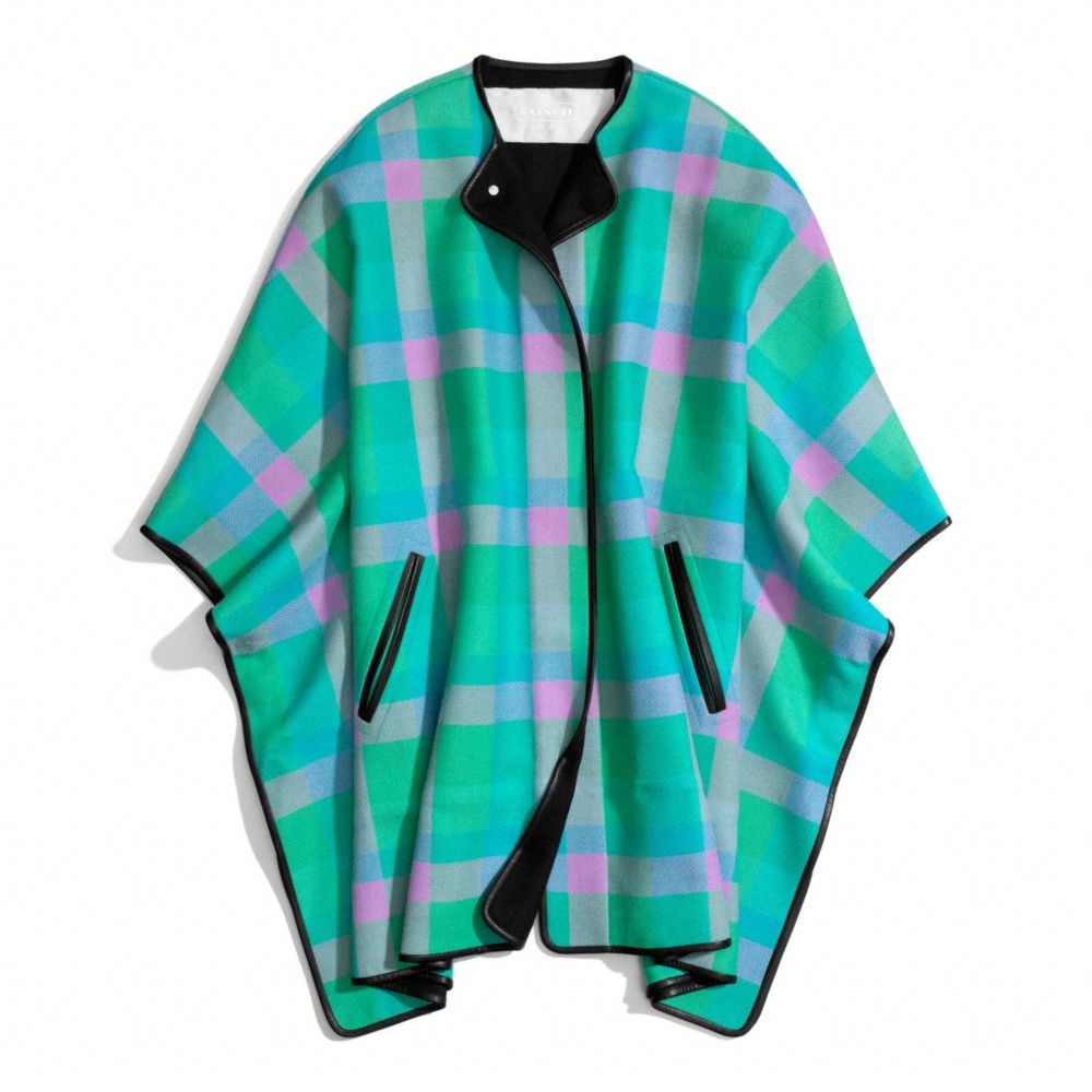 COACH® | Double Face Blanket Cape In Bonnie Check | COACH®