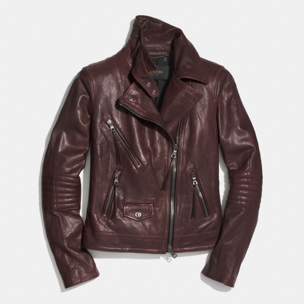 Slim Leather Moto Jacket | COACH®