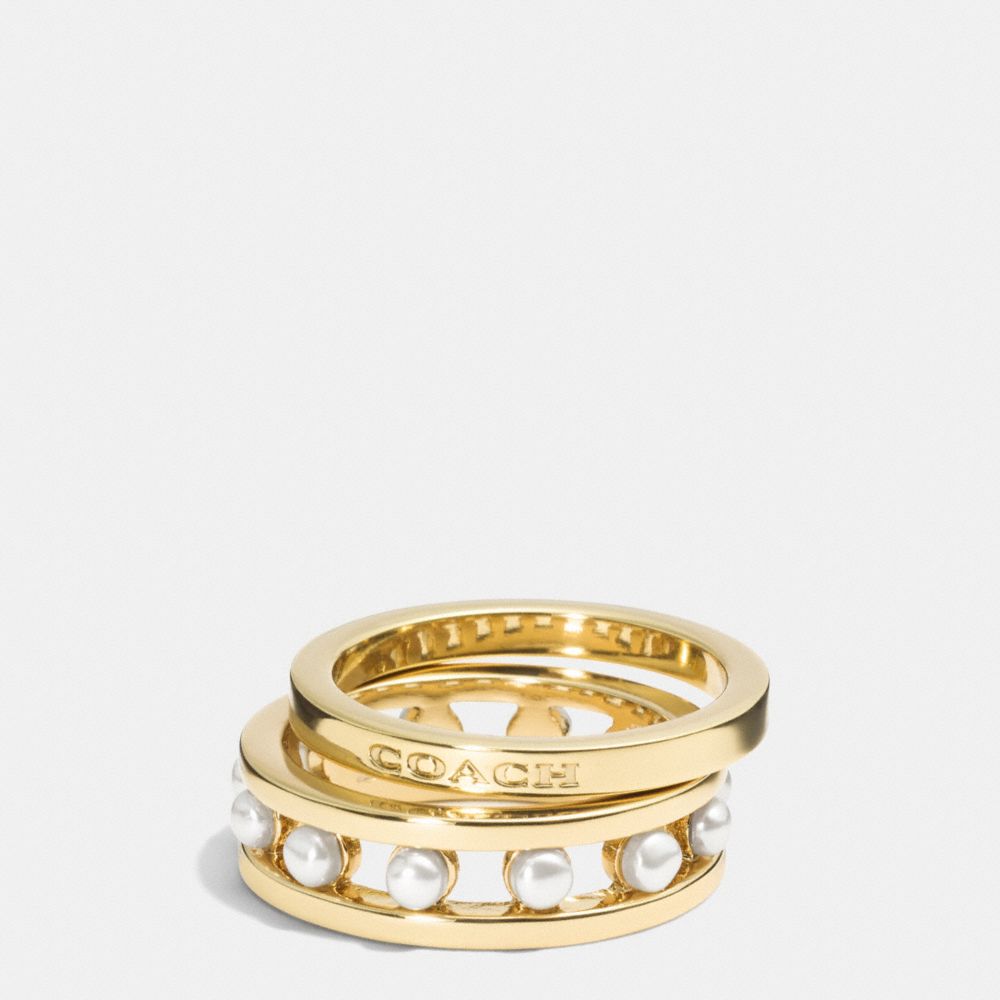 COACH® | Coach Pearl Ring Set