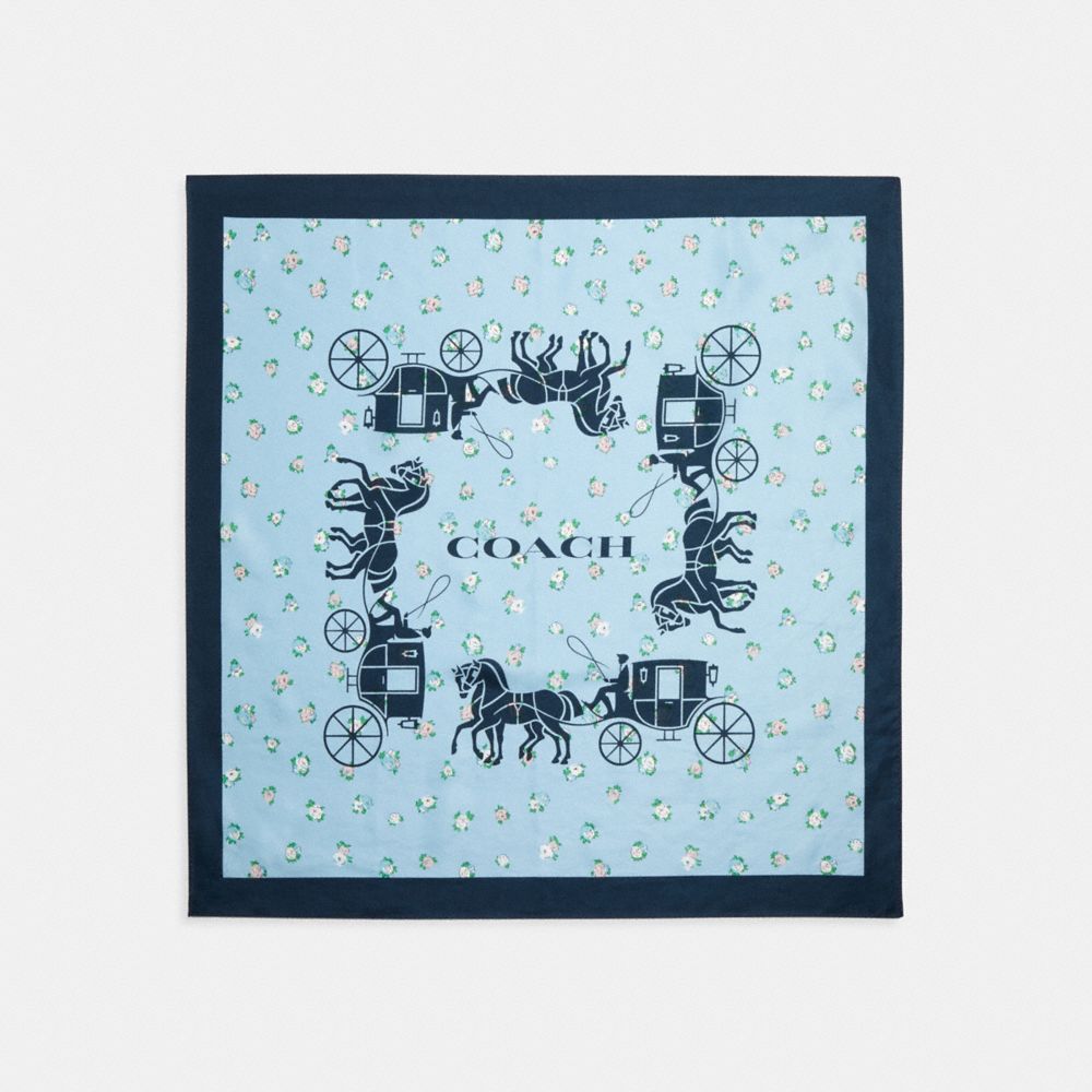 COACH® | Horse And Carriage Tea Rose Print Silk Bandana