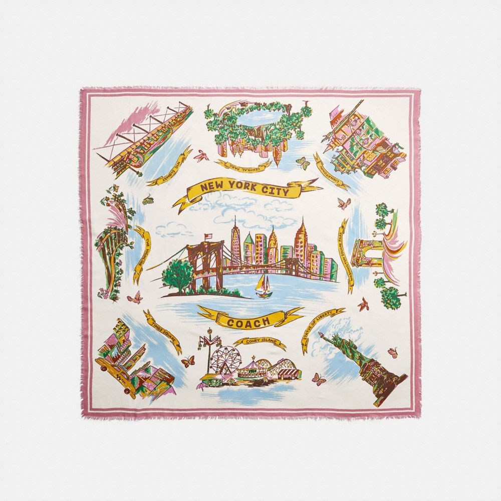 COACH® | Souvenir Print Oversized Square Scarf