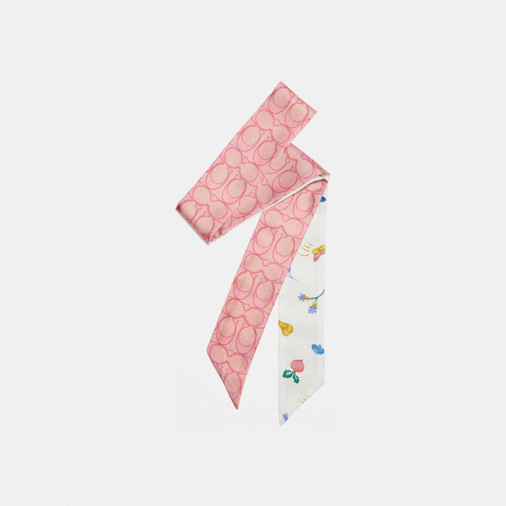 COACH® | Signature Garden Print Silk Skinny Scarf