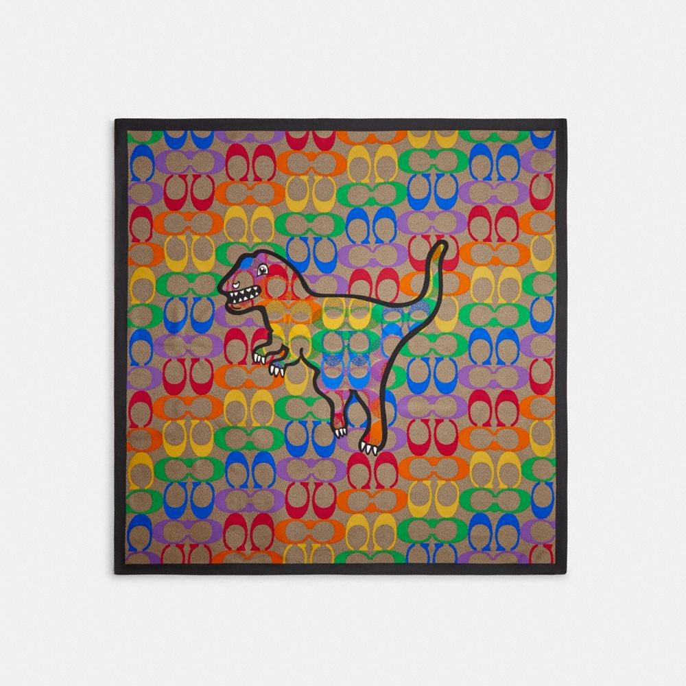 COACH® | Rainbow Coach Stamp Silk Square Scarf