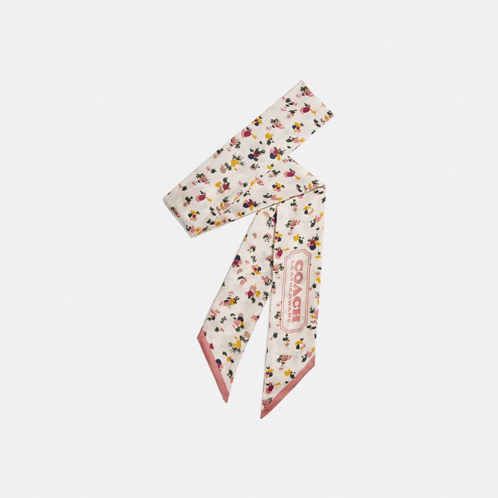 COACH® | Paint Dab Floral Print Silk Skinny Scarf