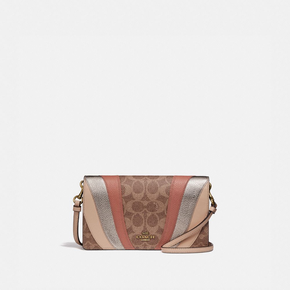 Restored Hayden Foldover Crossbody Clutch In Signature Canvas With Wave ...