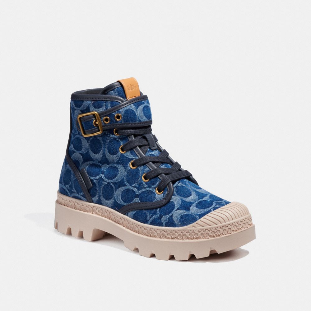COACH® | Trooper Mid Top Boot In Signature Denim