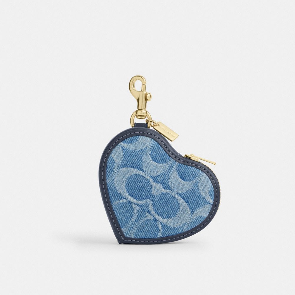 COACH® CH | Leave Heart Bag Charm In Signature Denim | Accessories ...