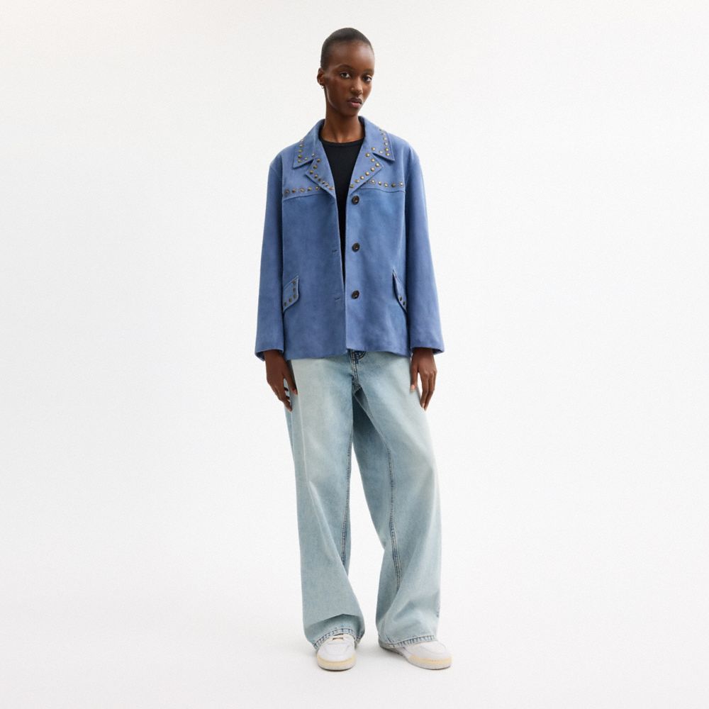 COACH® NO | Studded Suede Jacket