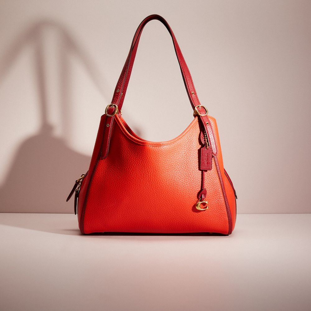 Coach Restored Lori Shoulder Bag In Colorblock In Brass/red Orange ...