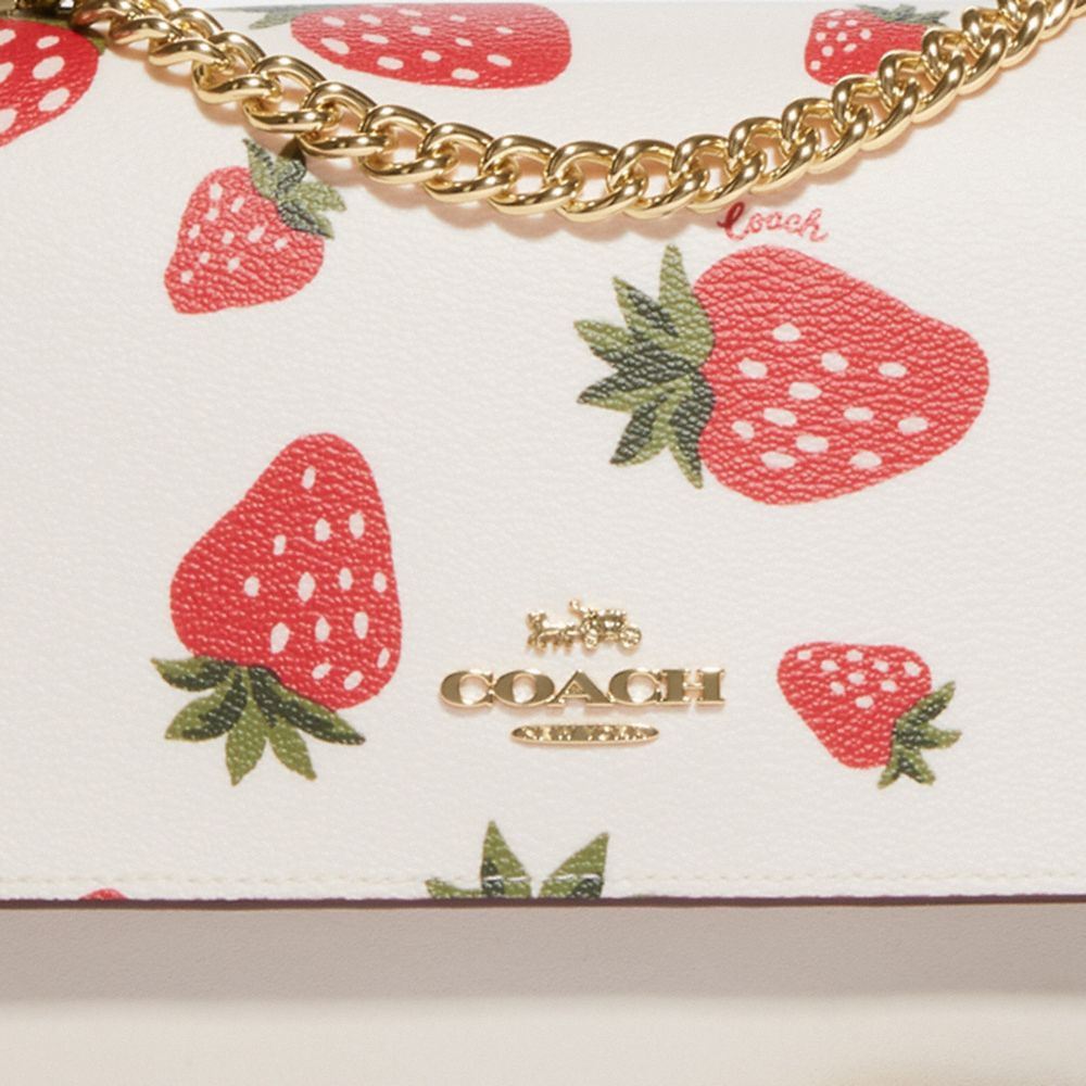 free shipping on purchases Coach Strawberry Design Wristlet (White)