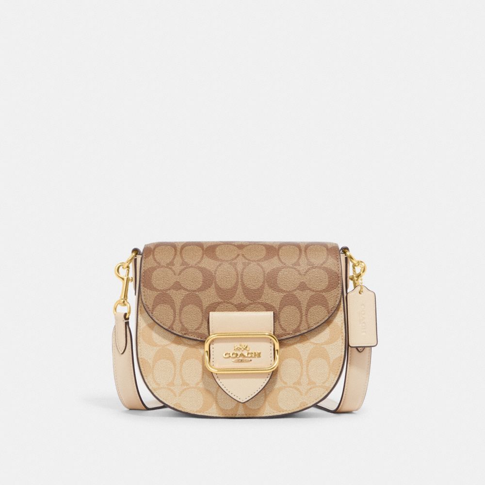 COACH® | Morgan Saddle Bag In Blocked Signature Canvas