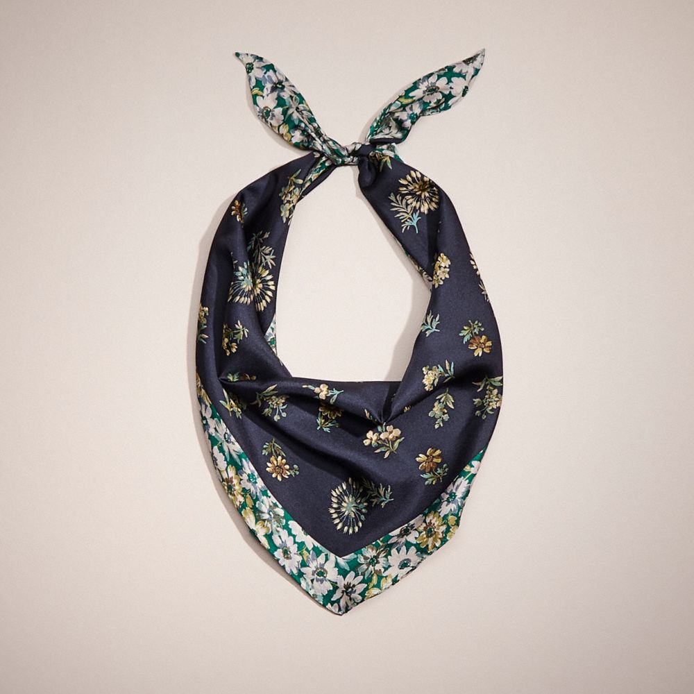 Restored Prairie Floral Print Silk Diamond Scarf | COACH®