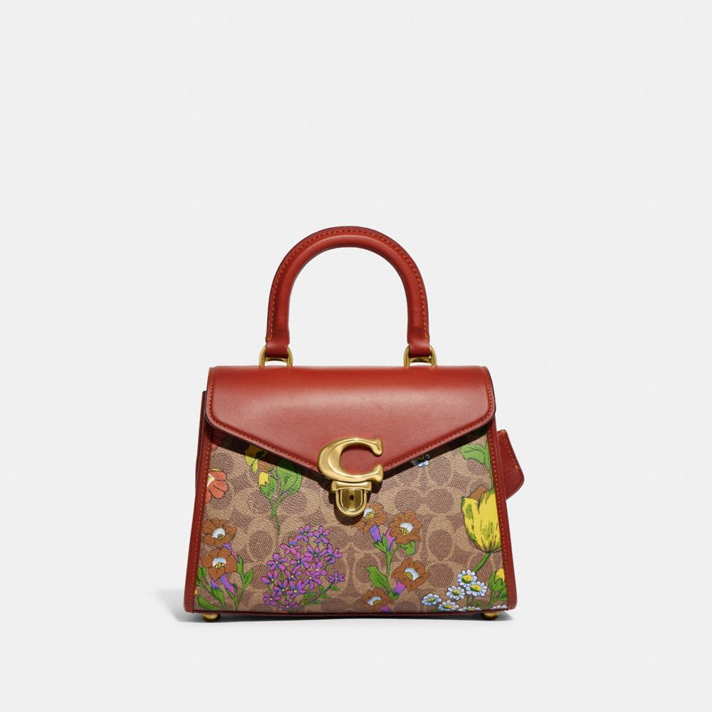 COACH® Outlet | Sammy Top Handle Bag In Signature Canvas With Floral Print