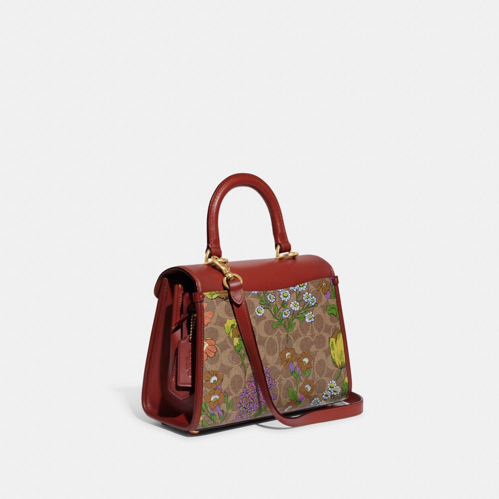 COACH® Outlet | Sammy Top Handle Bag In Signature Canvas With Floral Print