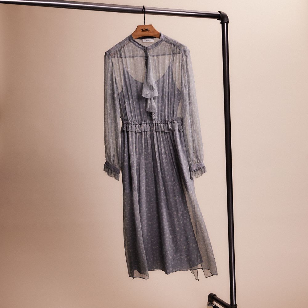 COACH® | Restored Ruffle Front Dress With Gathered Yoke