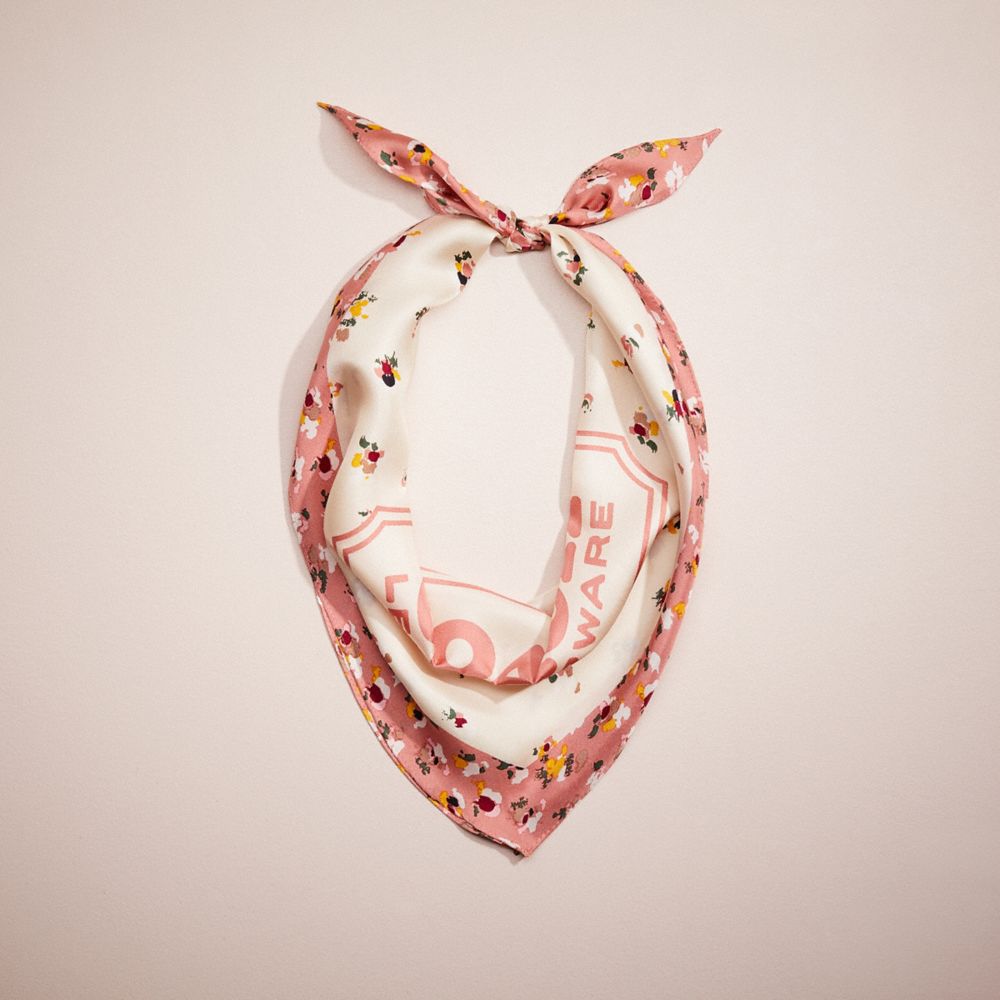 Restored Paint Dab Floral Print Silk Diamond Scarf | COACH®