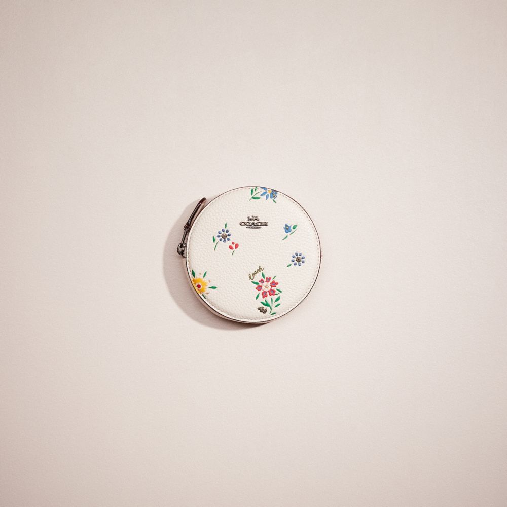 COACH® | Restored Round Coin Case With Wildflower Print