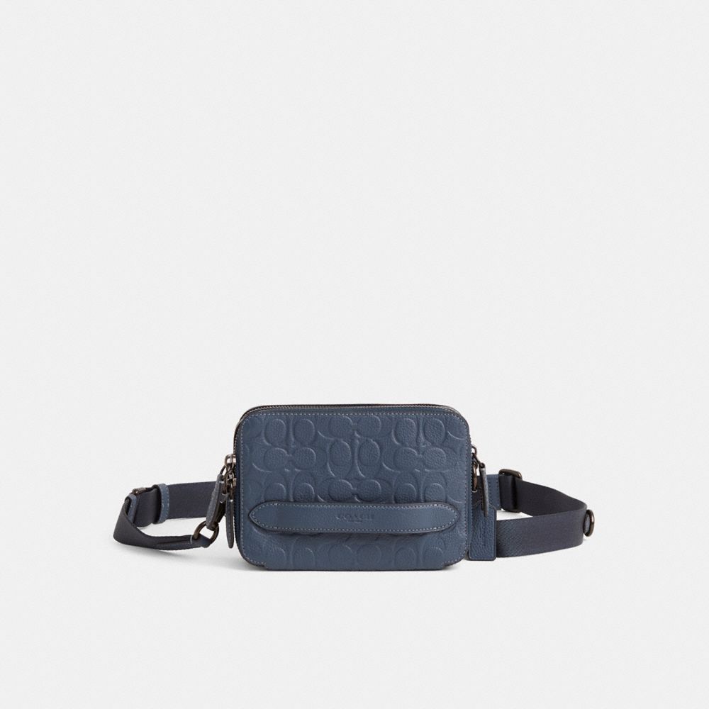 Coach Restored Charter Crossbody In Signature Leather In Blue | ModeSens
