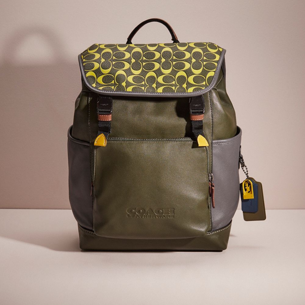 COACH® | Upcrafted League Flap Backpack In Colorblock