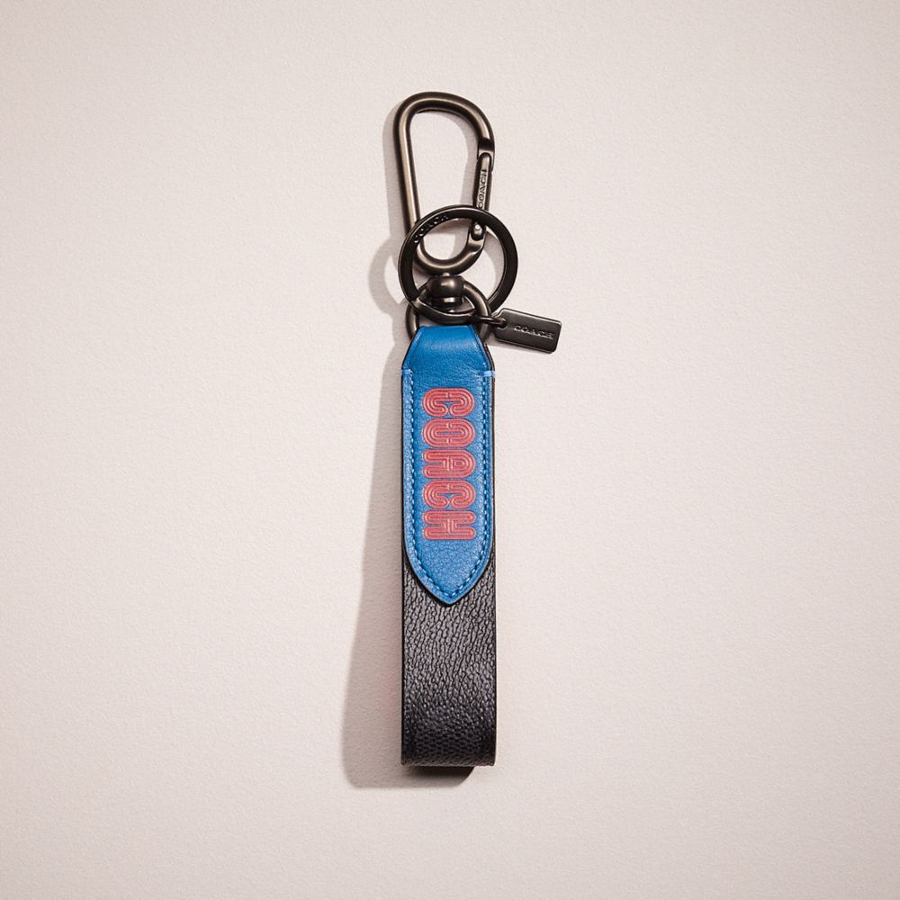Restored Loop Key Fob In Colorblock Signature Canvas With Coach Print ...