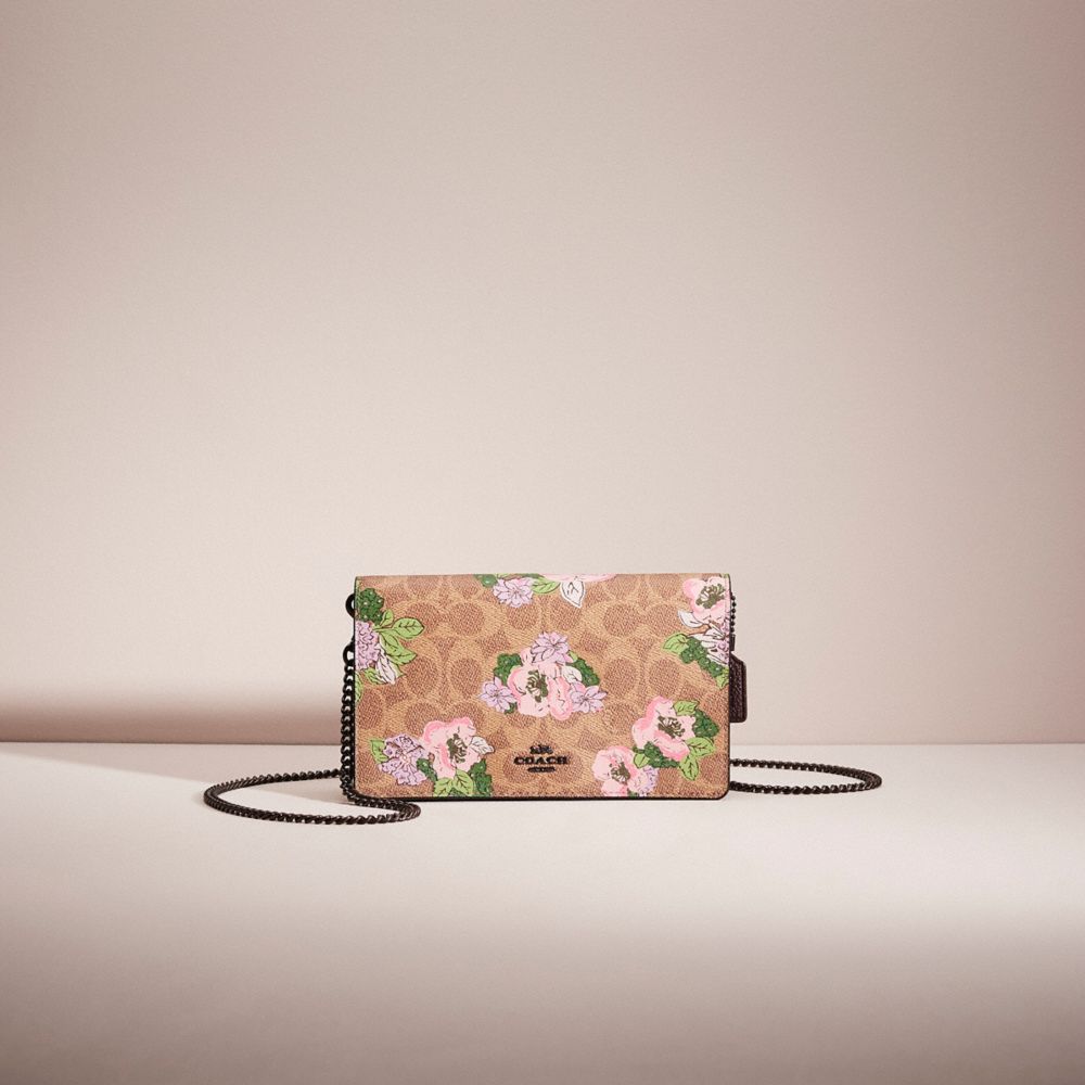 Restored Callie Foldover Chain Clutch In Signature Canvas With Blossom ...