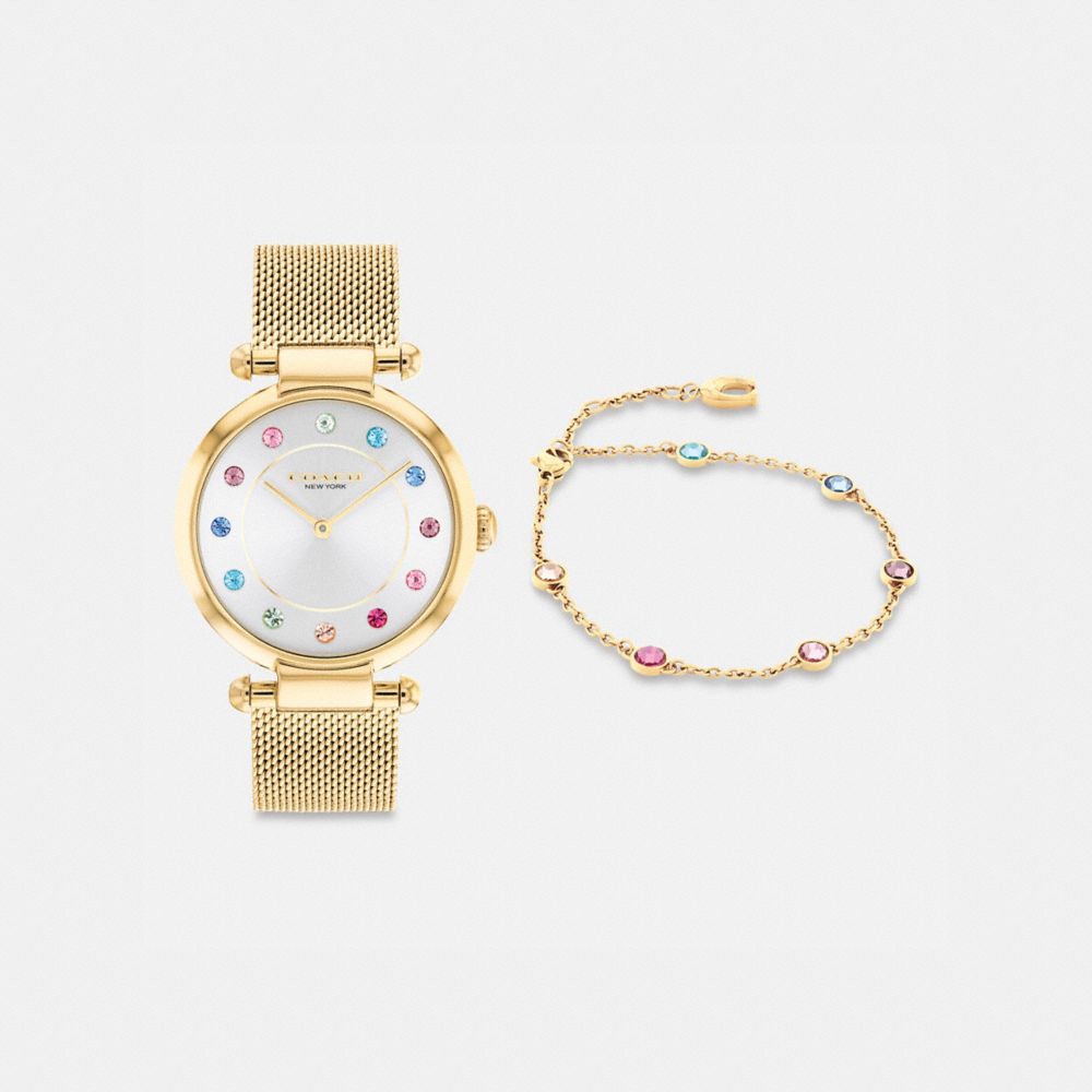 Coach Cary Watch Gift Set, 34mm In Gold | ModeSens