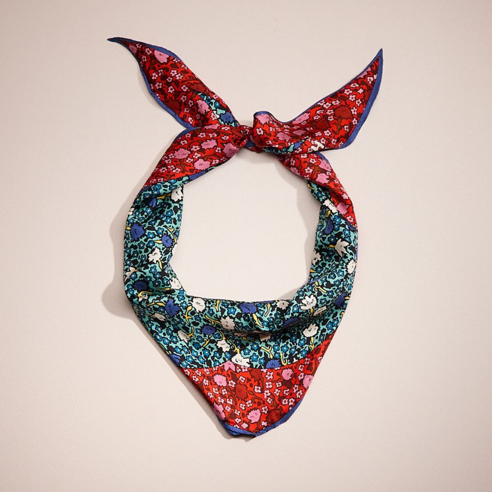 Restored Yankee Floral Print Silk Diamond Scarf | COACH®