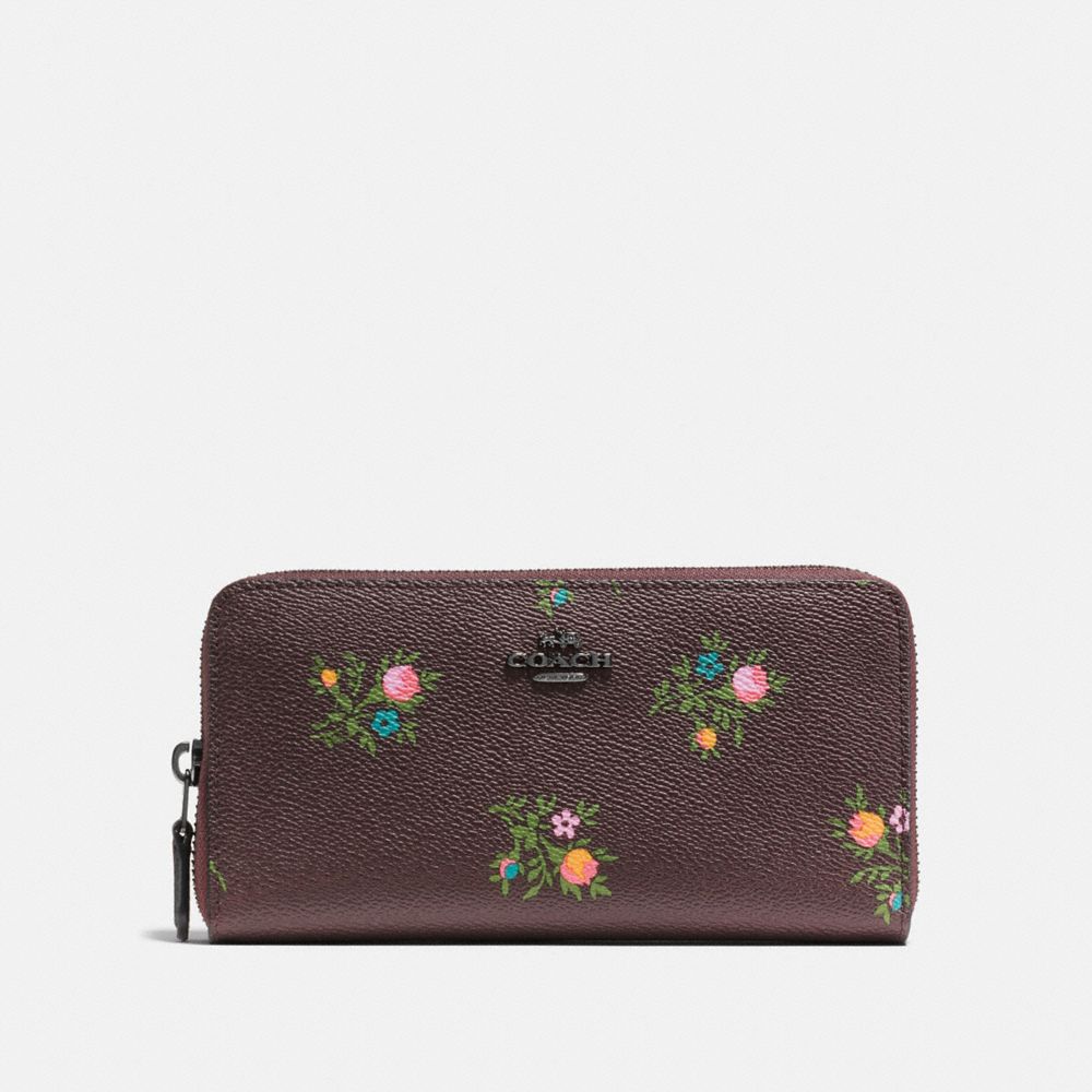 COACH® Outlet | Accordion Zip Wallet With Cross Stitch Floral Print