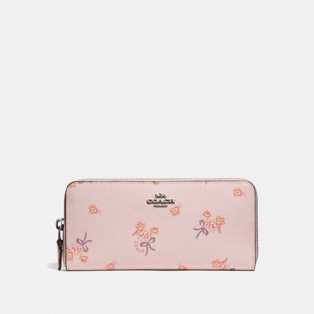 COACH® Outlet | Slim Accordion Zip Wallet With Floral Bow Print