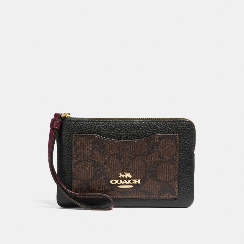 COACH® Outlet | Corner Zip Wristlet In Signature Canvas Colorblock