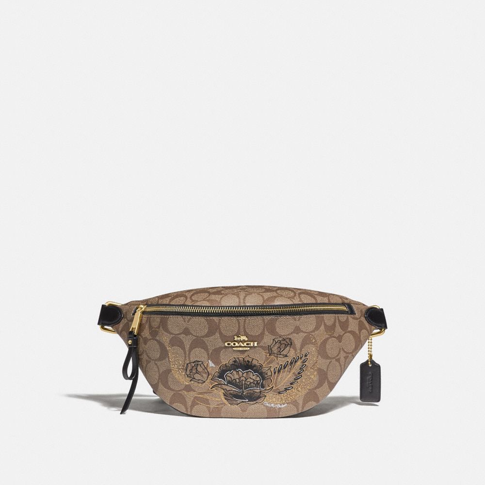 COACH® Outlet | Belt Bag In Signature Canvas With Chelsea Animation