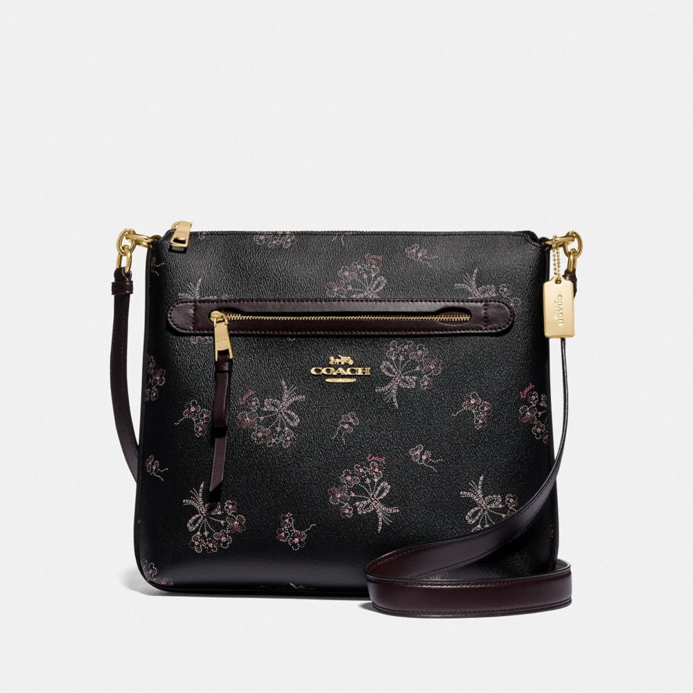 COACH® Outlet | Mae File Crossbody With Ribbon Bouquet Print