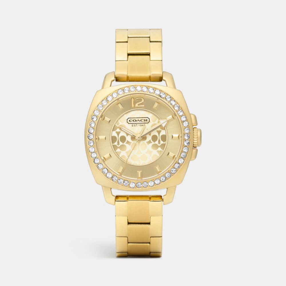 Mini Boyfriend Gold Plated Crystal Bracelet Watch | COACH®