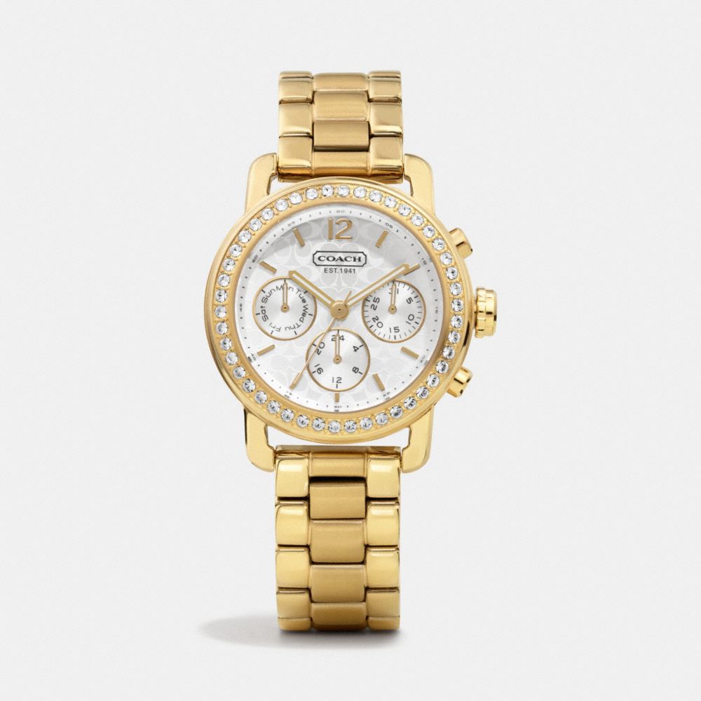 COACH® | Legacy Sport Gold Plated Crystal Bracelet Watch